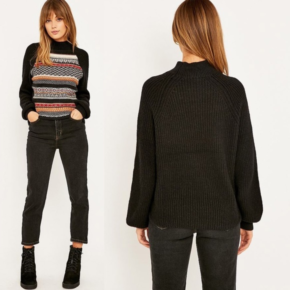Urban Outfitters | Sweaters | Uo Ecote Movie Night Fair Isle Boho Mock ...
